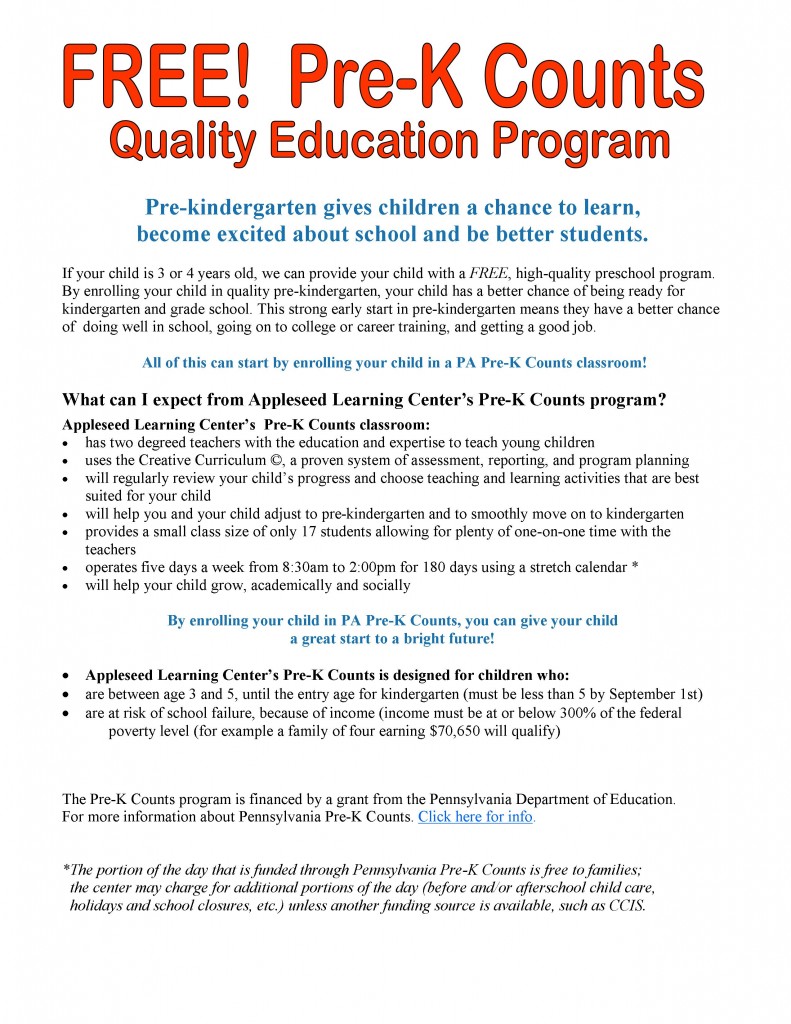 Pre K Counts Quality Education Program Pre K Counts Quality Education Program